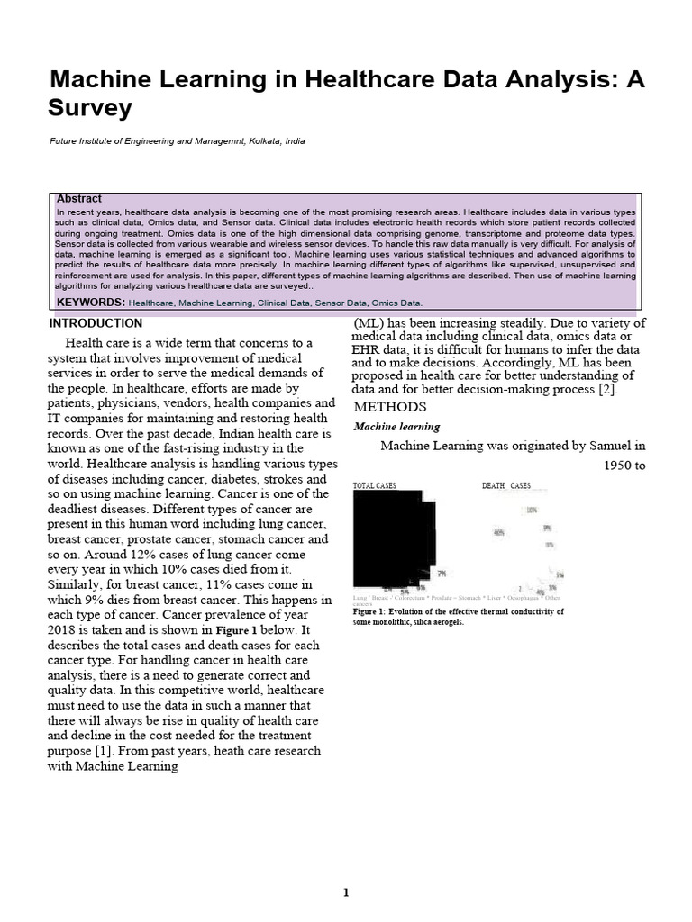 Machine Learning in Healthcare Data Analysis A Survey | PDF