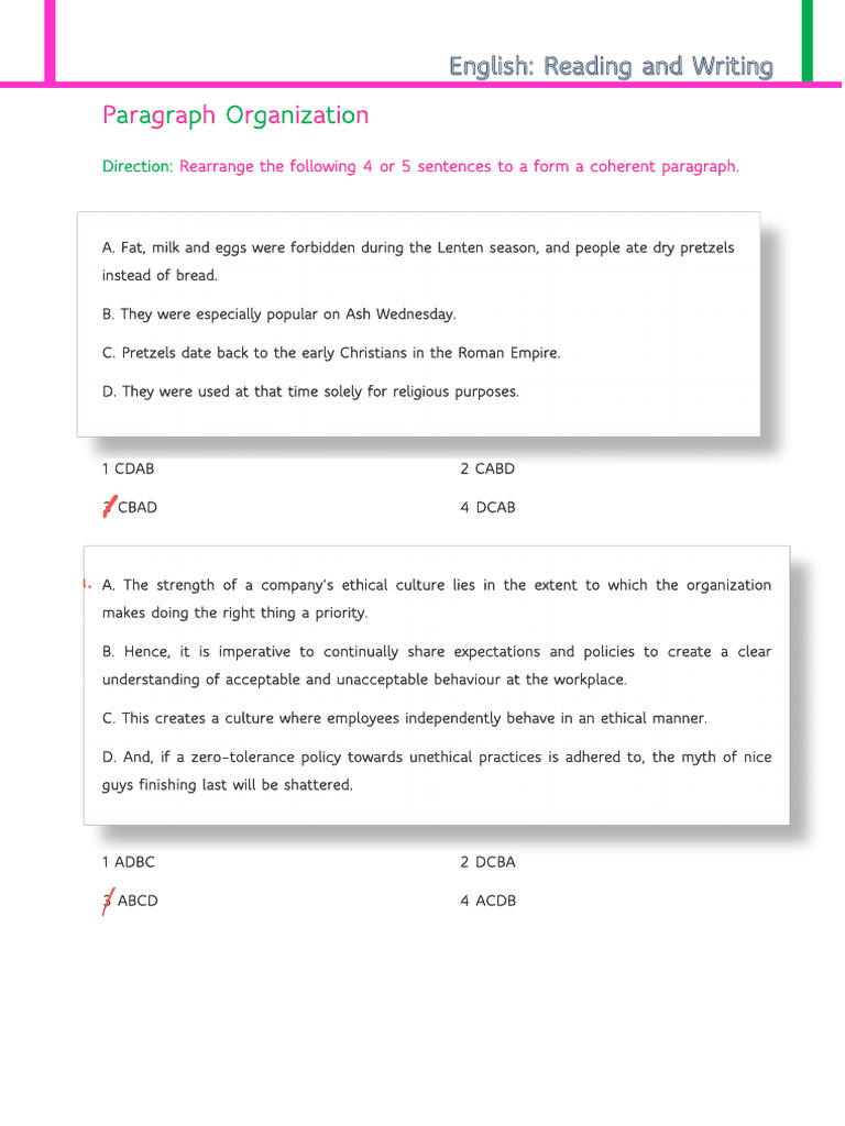 Edited - 1 Paragraph Organization | PDF