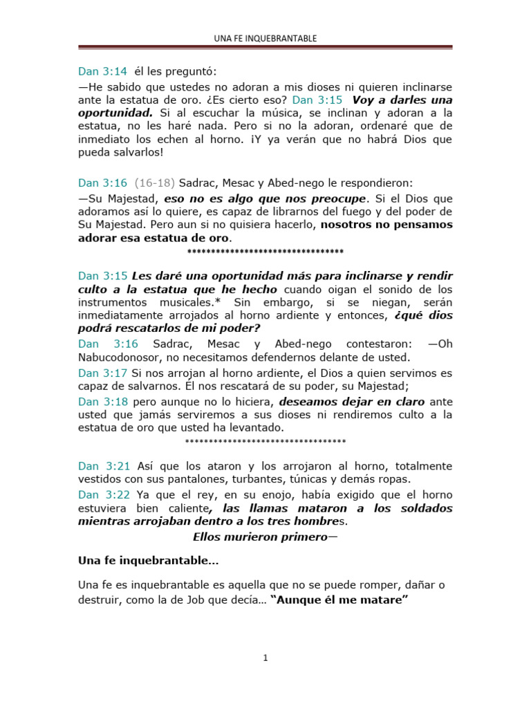 Una Fe Inquebrantable | PDF | Babilonia | Dios