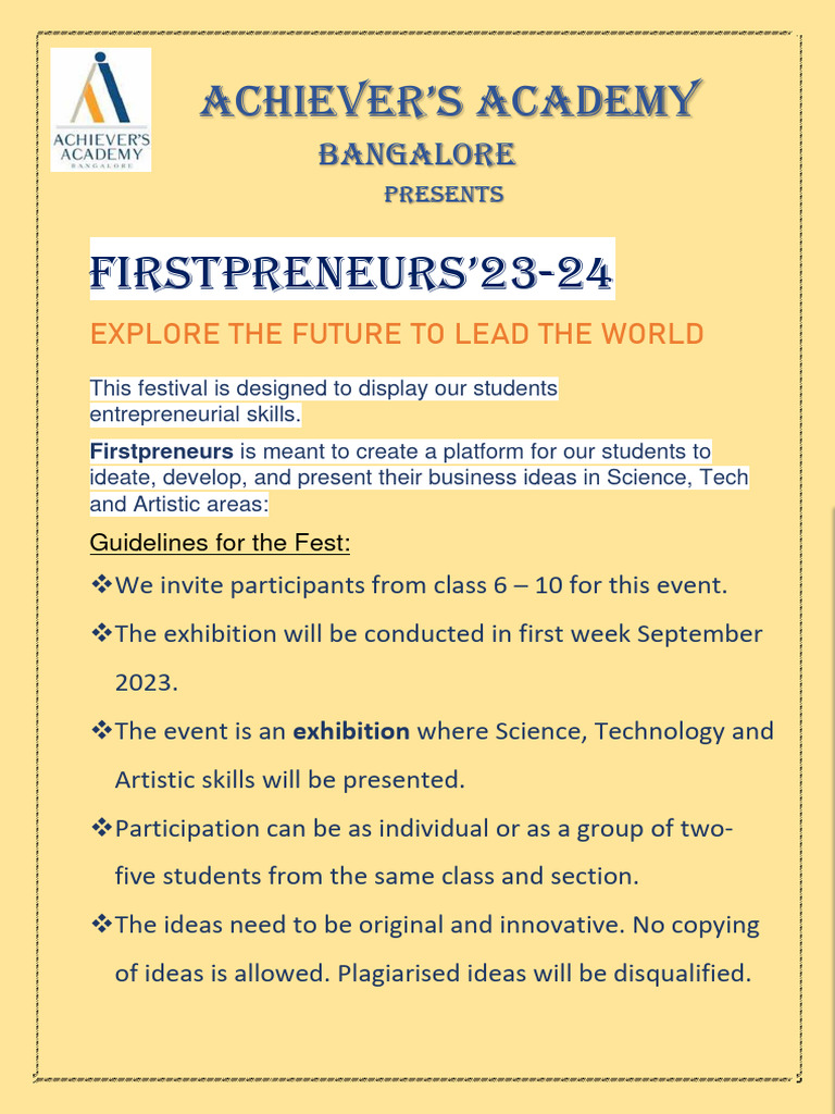 Guidelines For Tech Fest | PDF