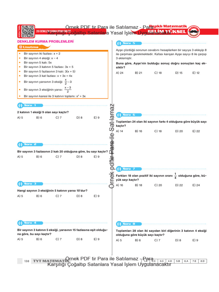 20 Denklem Kurma | PDF