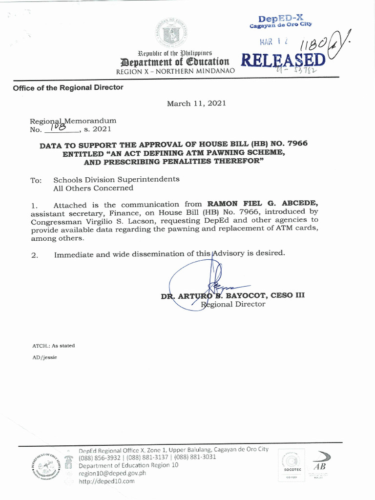 RM - 108 - Data To Support The Approval of House Bill HB No. 7966 ...