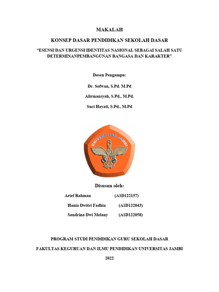 Makalah PKN Kel 1 - "Esensi Dan Urgensi Identitas Nasional Sebagai Salah Satu ...