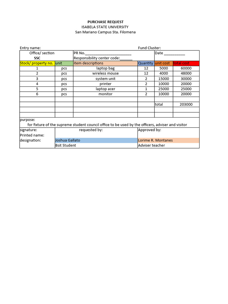 Purchase Request | PDF