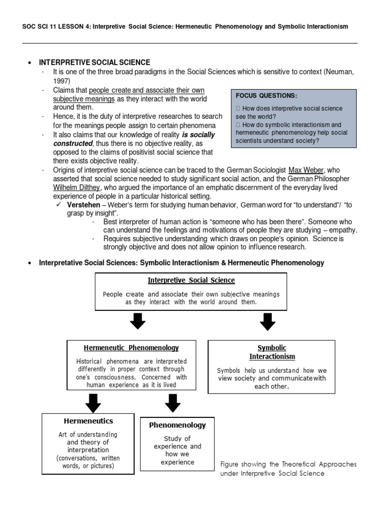 LESSON 4 - Interpretive Soc Sci - 2 | PDF | Hermeneutics | Philosophical Theories