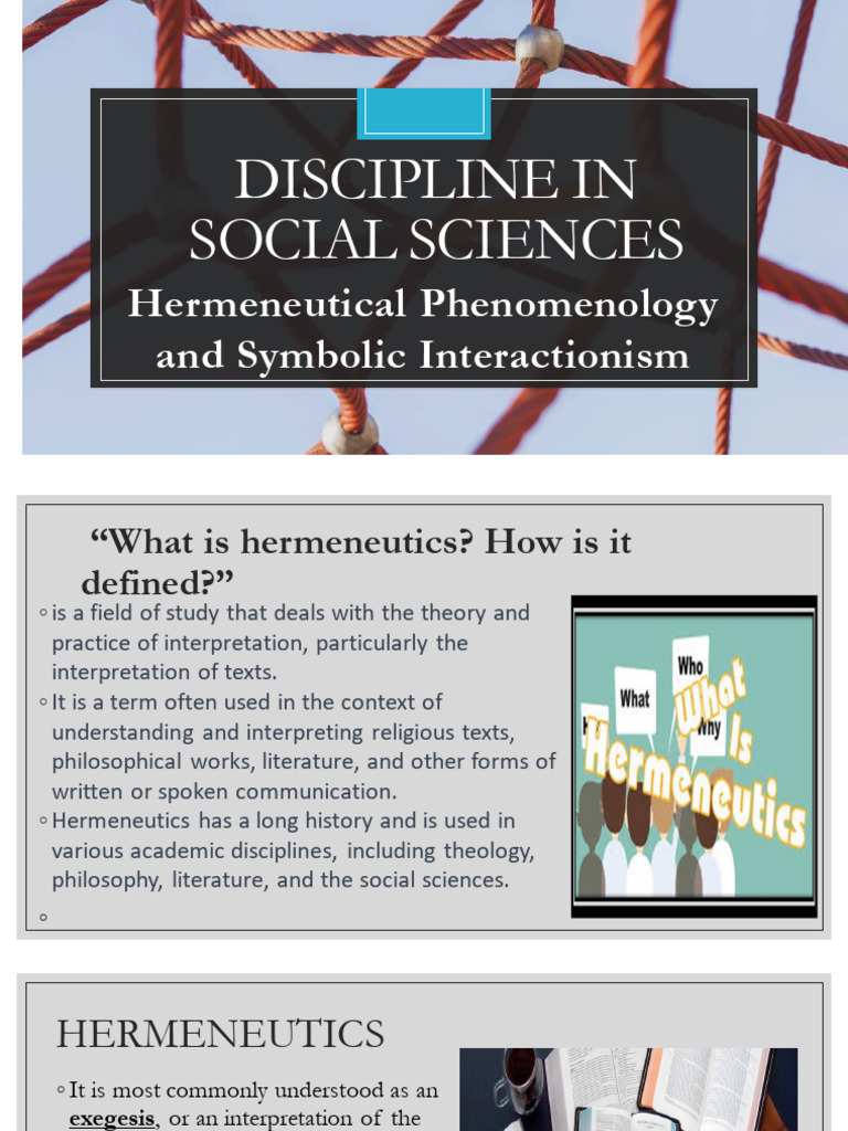 Hermeneutics-Phenomenology and Symbolic Interactionism | PDF ...