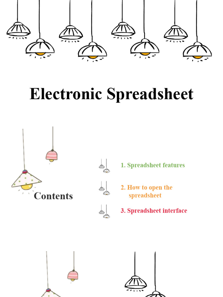 Electronic Spreadsheet Spreadsheet Features Pdf