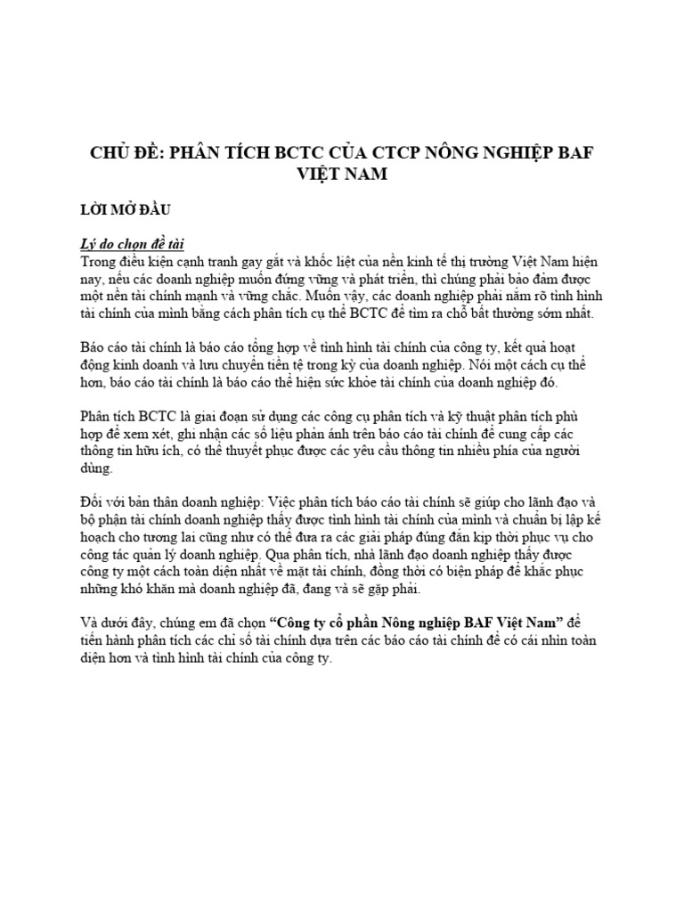 Phân Tích BCTC | PDF