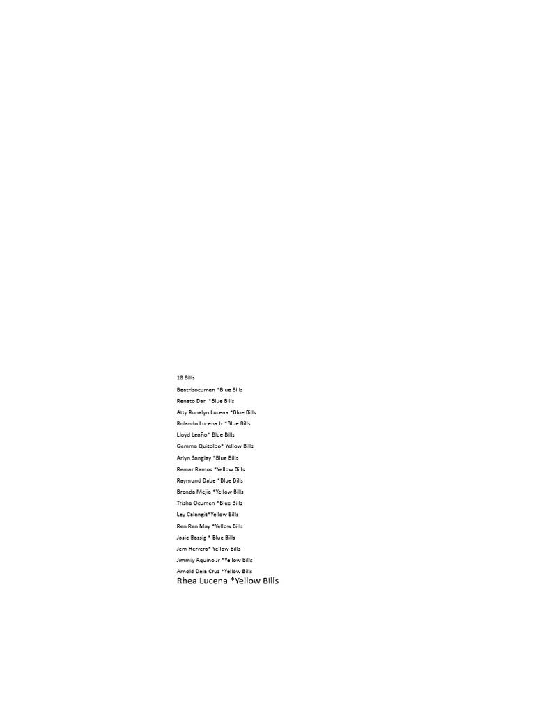 List of 18 Bills and Recipients | PDF