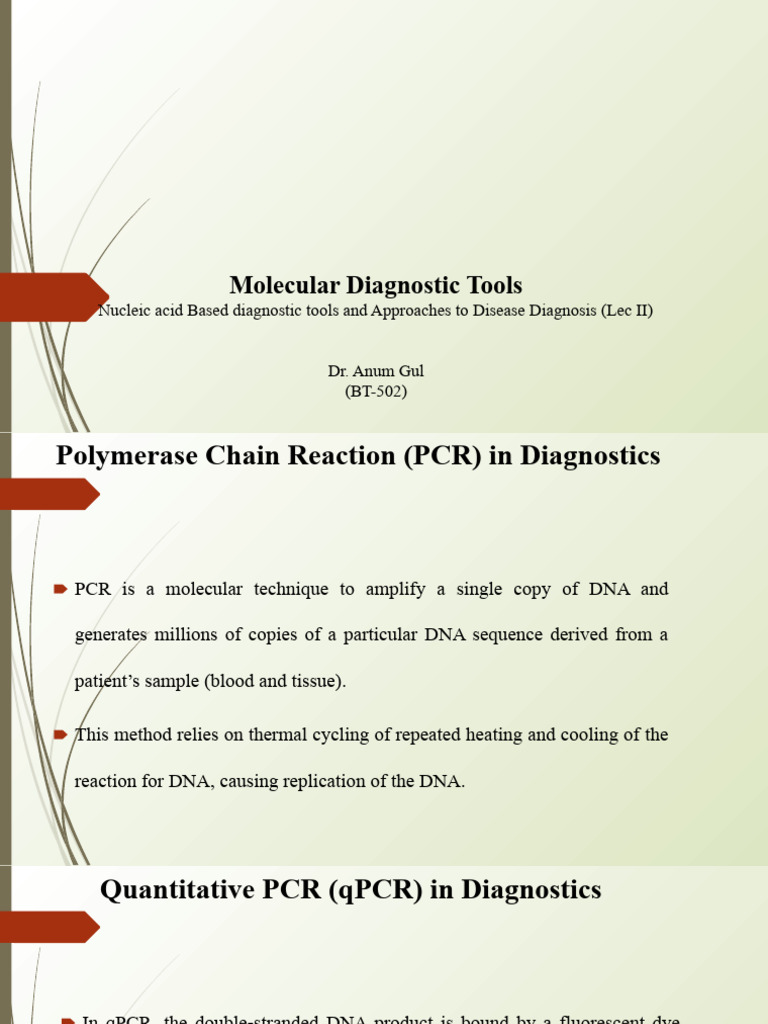 7 Molecular Diagnostics Lec II | PDF | Real Time Polymerase Chain ...