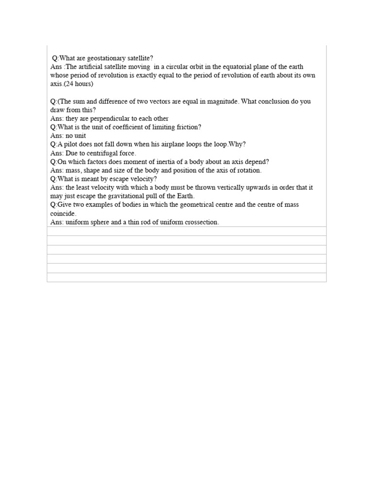 Notes For11th | PDF | Collision | Rotation Around A Fixed Axis