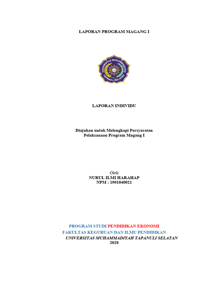 Laporan Magang di MAN 1 TAPSEL | PDF | Karier & Perkembangan | Ilmu Sosial