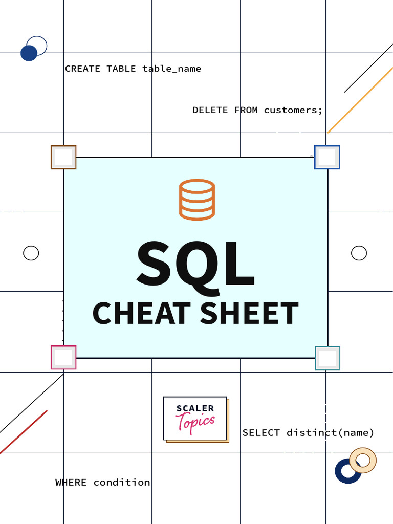 SQL Cheat Sheet - Scaler Topics | PDF | Table (Database) | Computing