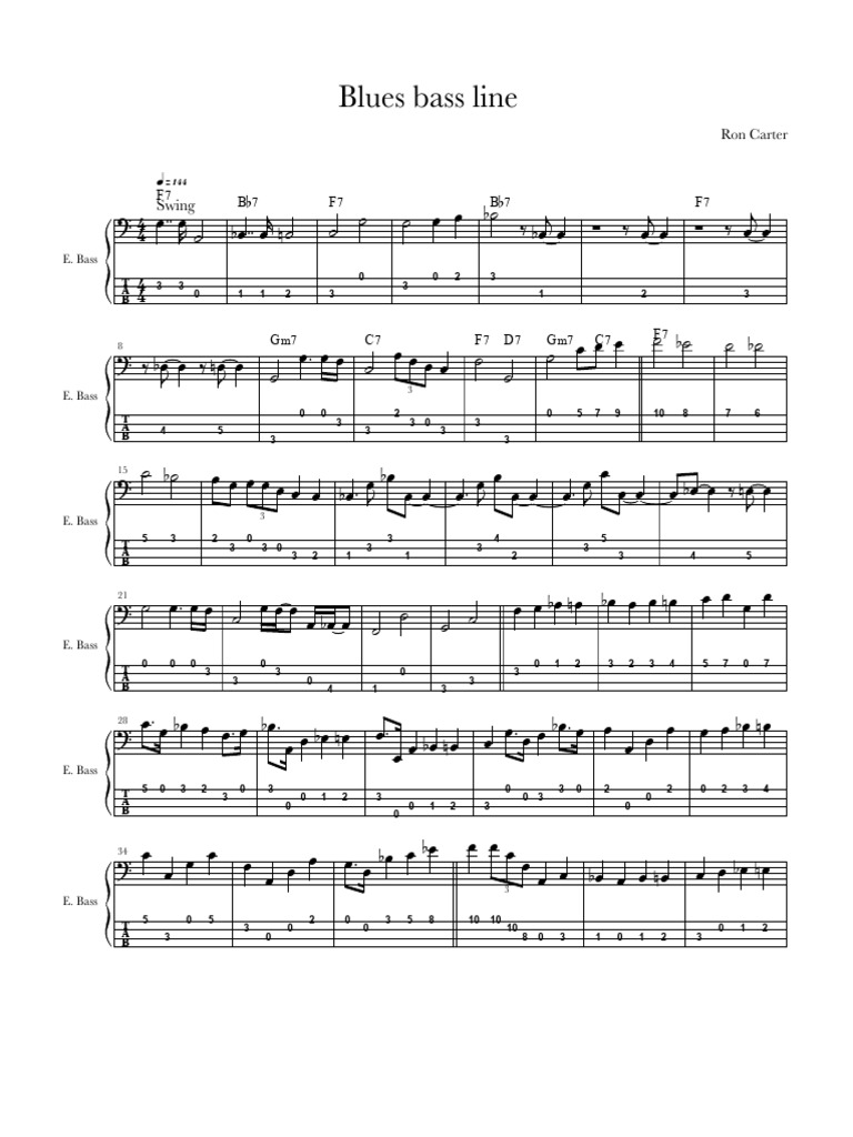 Blues Bass Line Ron Carter | PDF