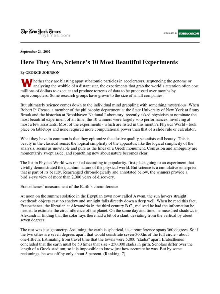 10 Most Beautiful Experiments | PDF | Electron | Light