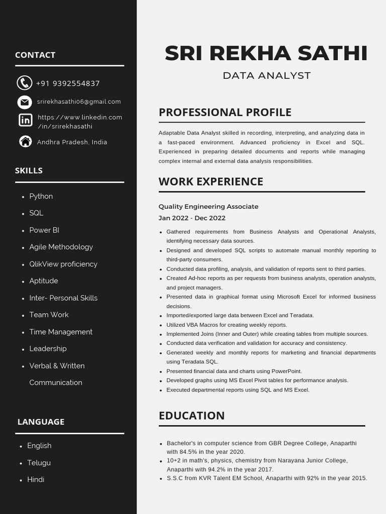 Black Modern Chief Exclusive Office Resume | PDF | Microsoft Excel ...