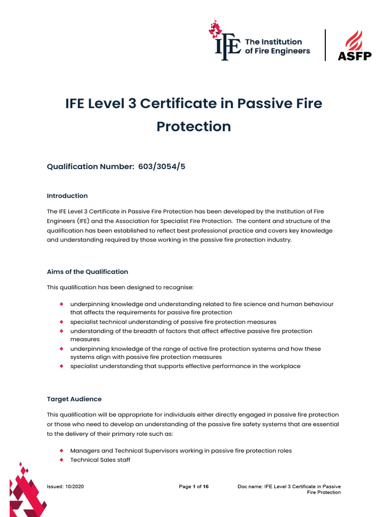 Ife Level 3 Certificate in P | PDF | Duct (Flow) | Active Fire Protection