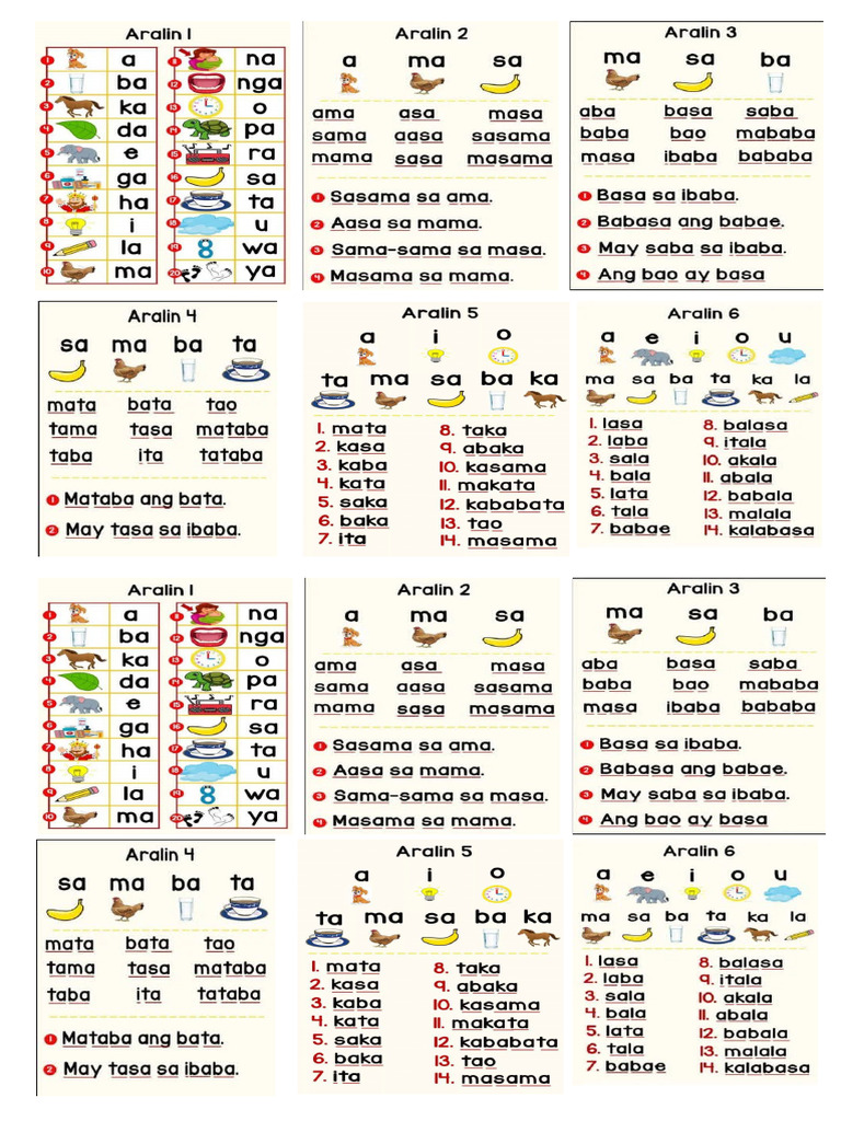 Babasahin Pantig A 1-6 | PDF