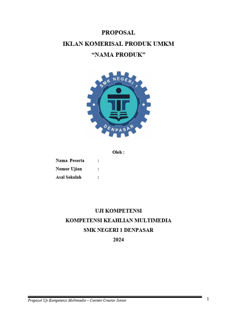 Proposal Iklan UMKM Siswa SMK | PDF