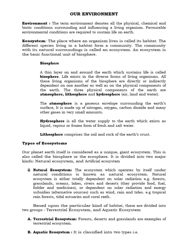 Lecture 2-6 Environment Ecology and Biosphere | PDF | Ecosystem | Food Web