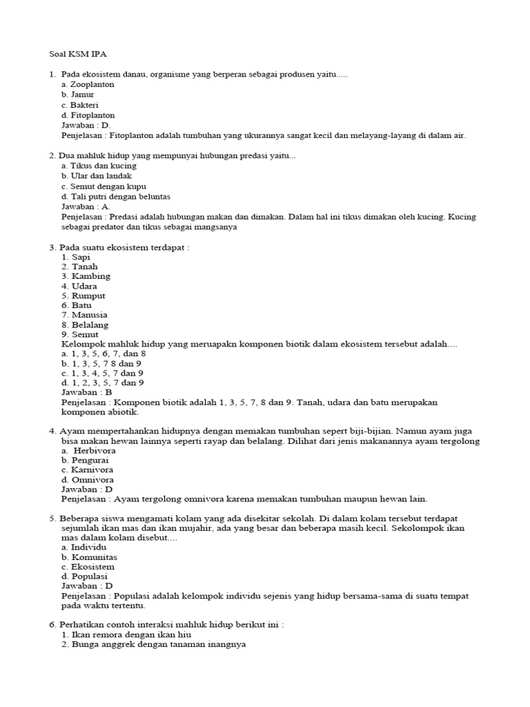 Soal KSM IPA | PDF