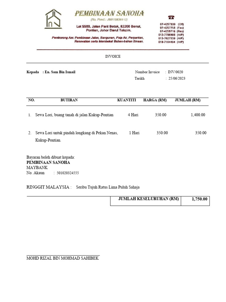 Invoice PS To en Sam | PDF
