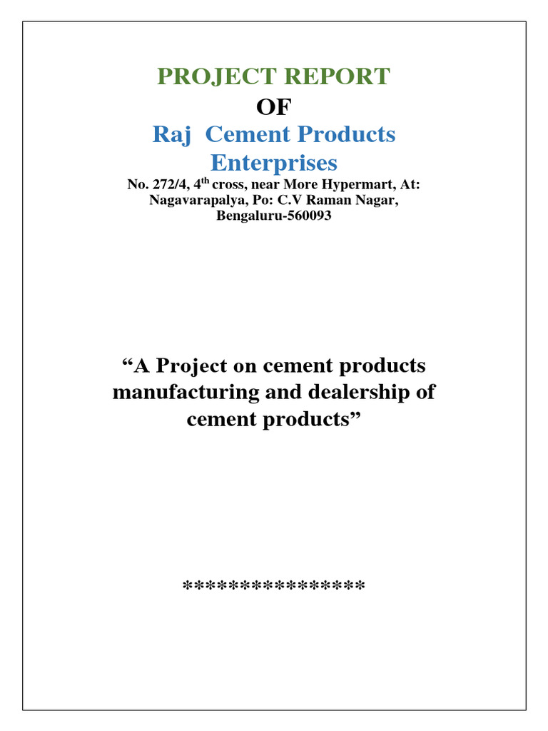 Raj Cement Products Enterprises | PDF | Technology & Engineering