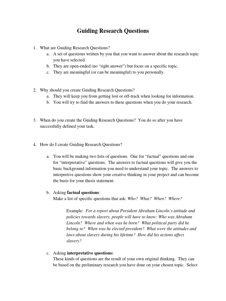 Guiding Research Questions | PDF | Adolescence | Cognition