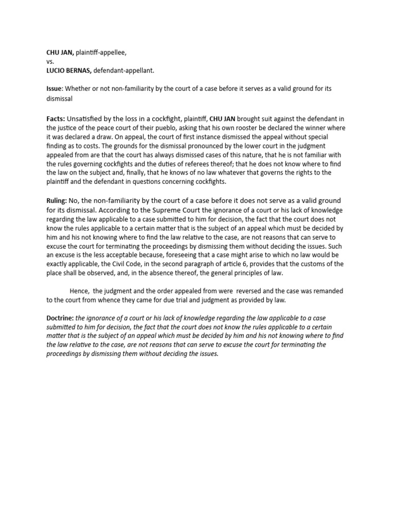 CHU JAN Vs Bernas | PDF