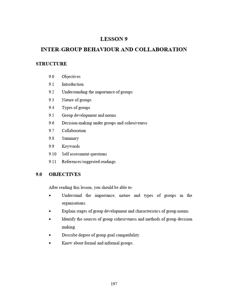 Inter-Group Behaviour & Collaboration | Download Free PDF | Group Decision Making | Decision Making