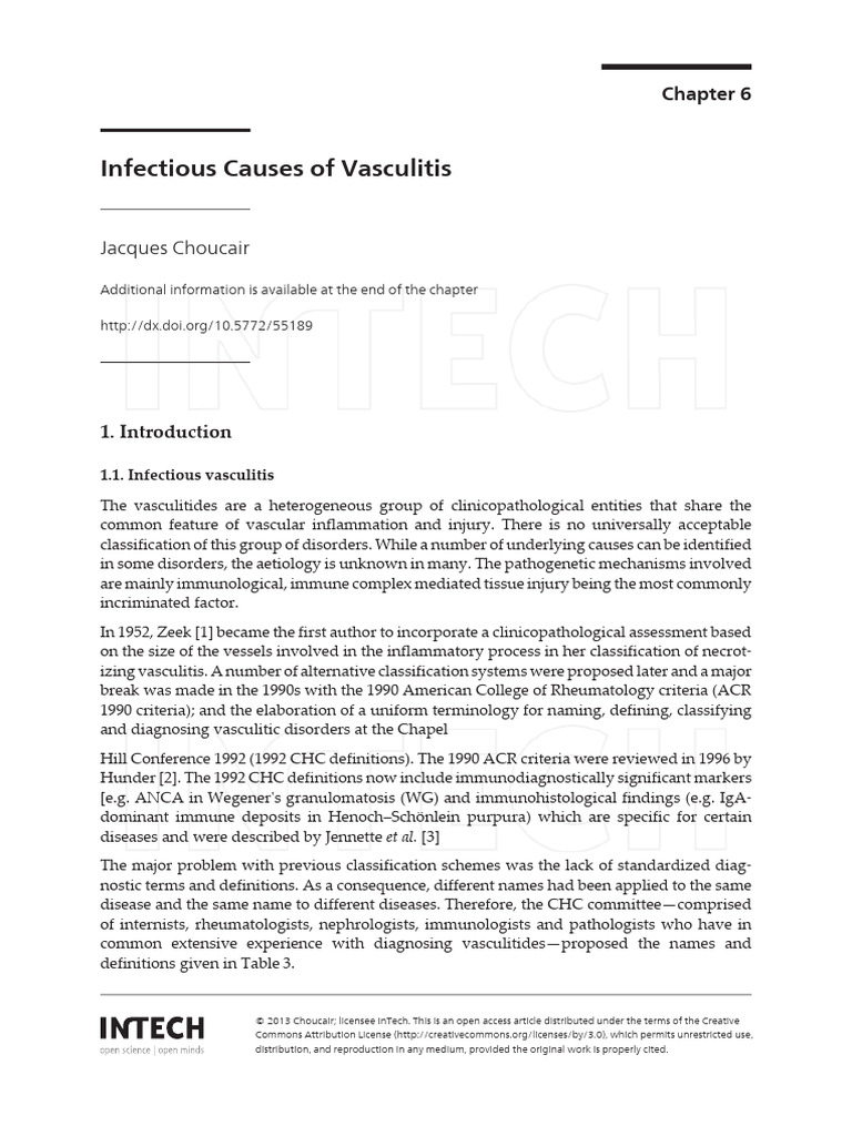 Infectious Causes Of Vasculitis Pdf Hepatitis B Immune System