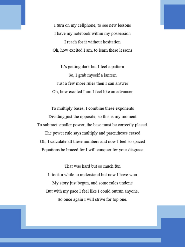 Math Poem | PDF