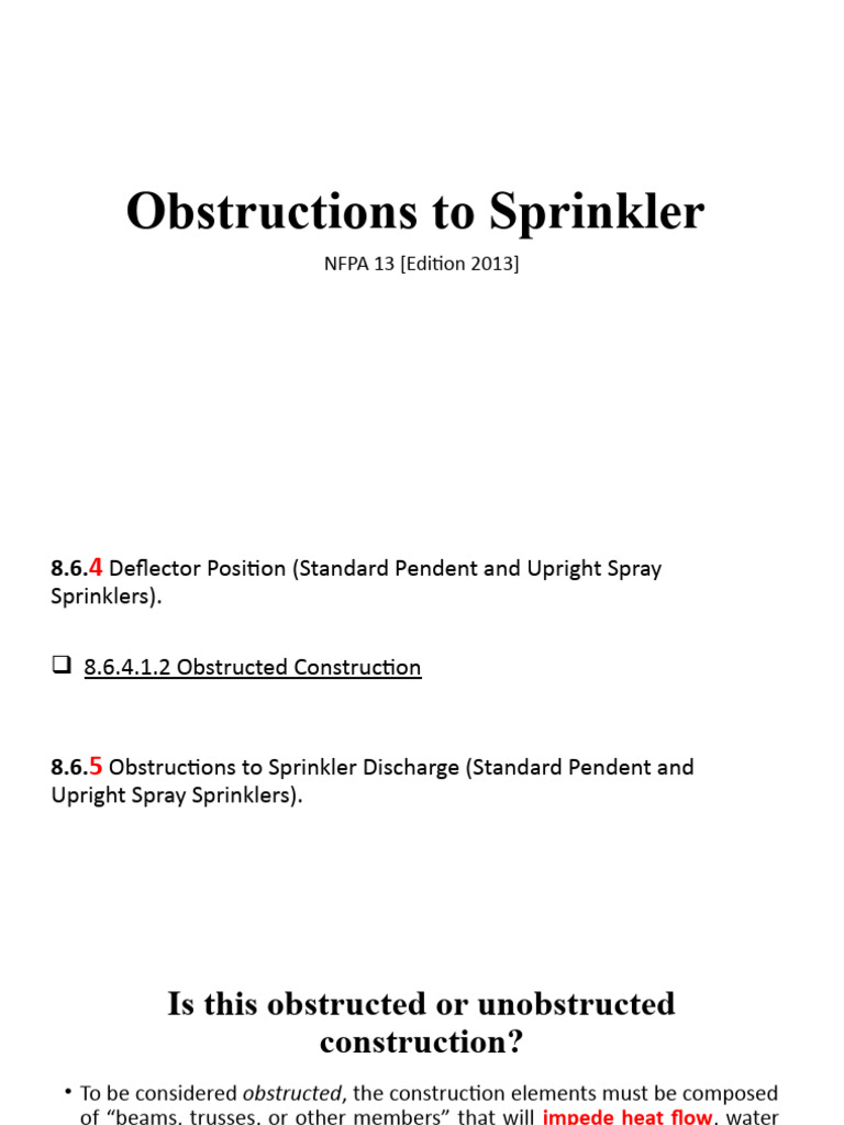 Sprinkler Obstruction Guidelines | PDF | Fire Sprinkler System | Truss
