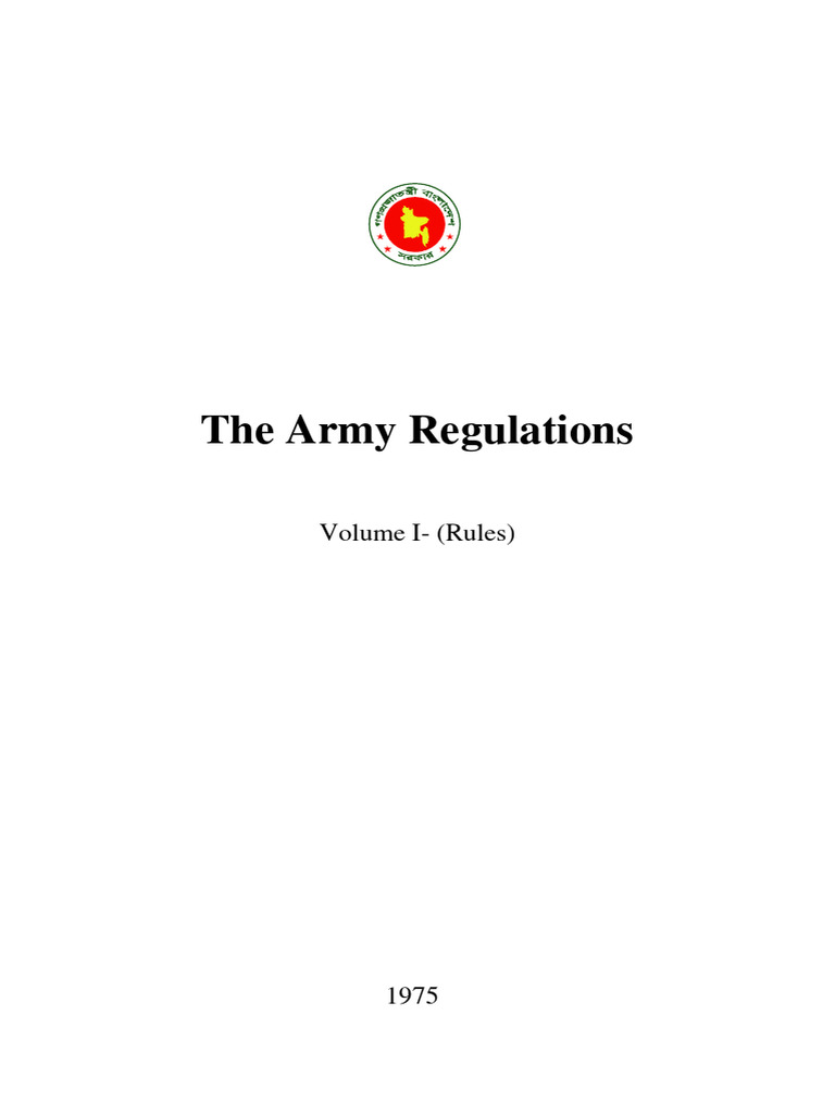 The Army Regulations: Volume I - (Rules) | PDF | Staff (Military ...