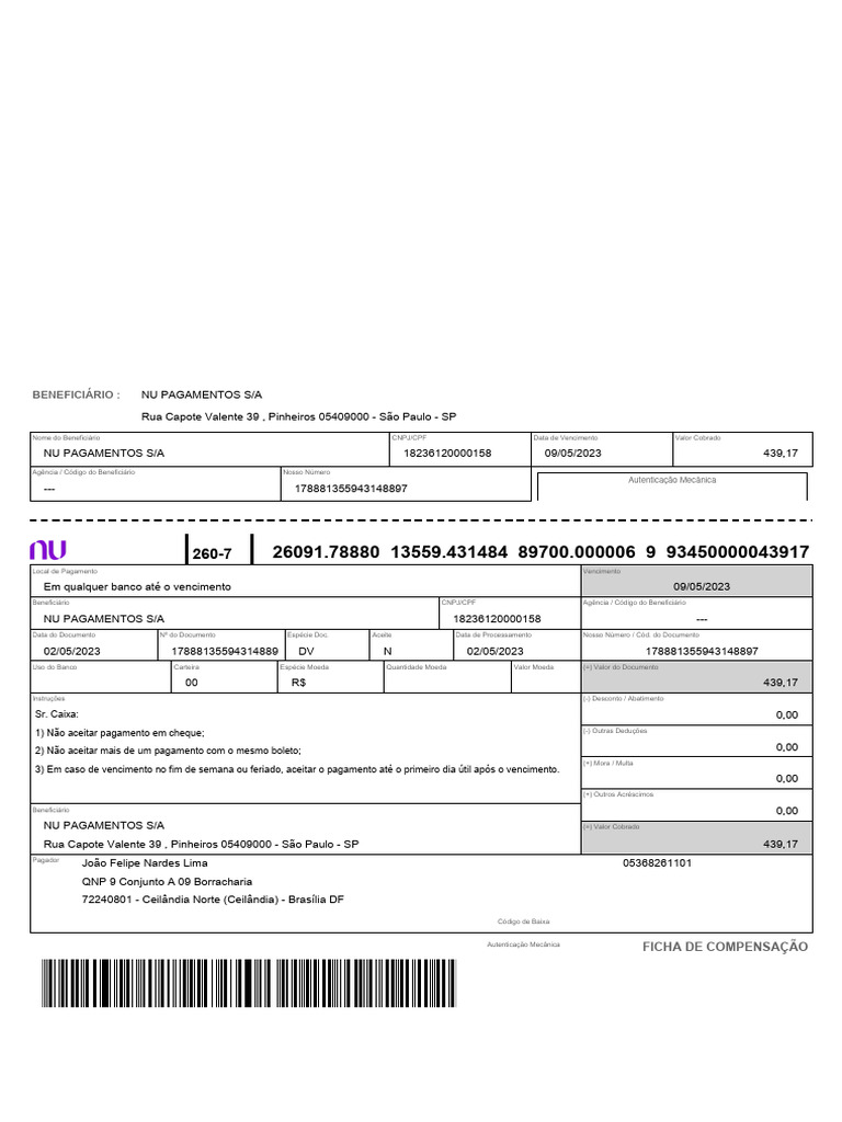 Boleto | PDF | Serviços financeiros | Business