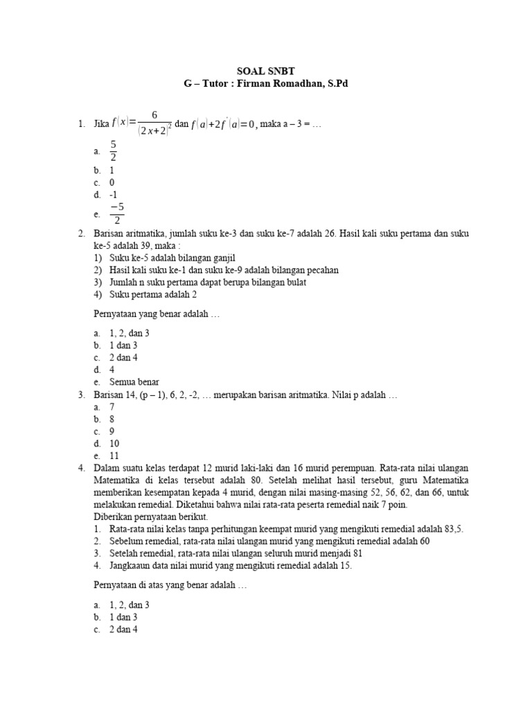 Soal SNBT | PDF