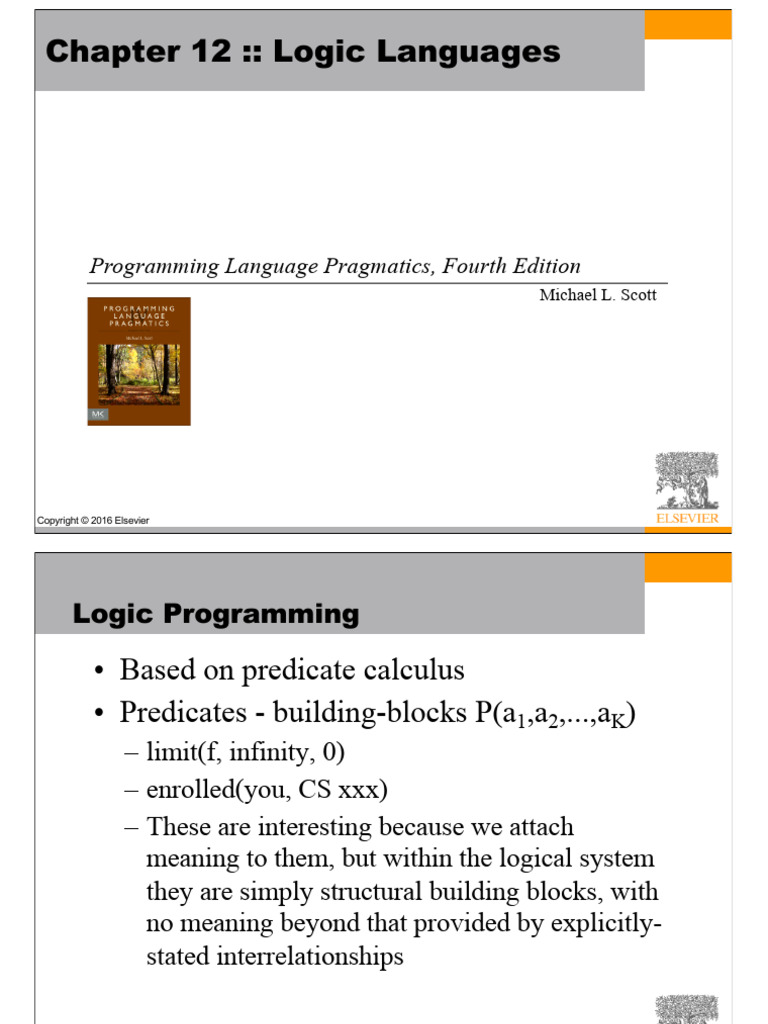 Ch12 Logic Languages 4e | PDF | First Order Logic | Logic