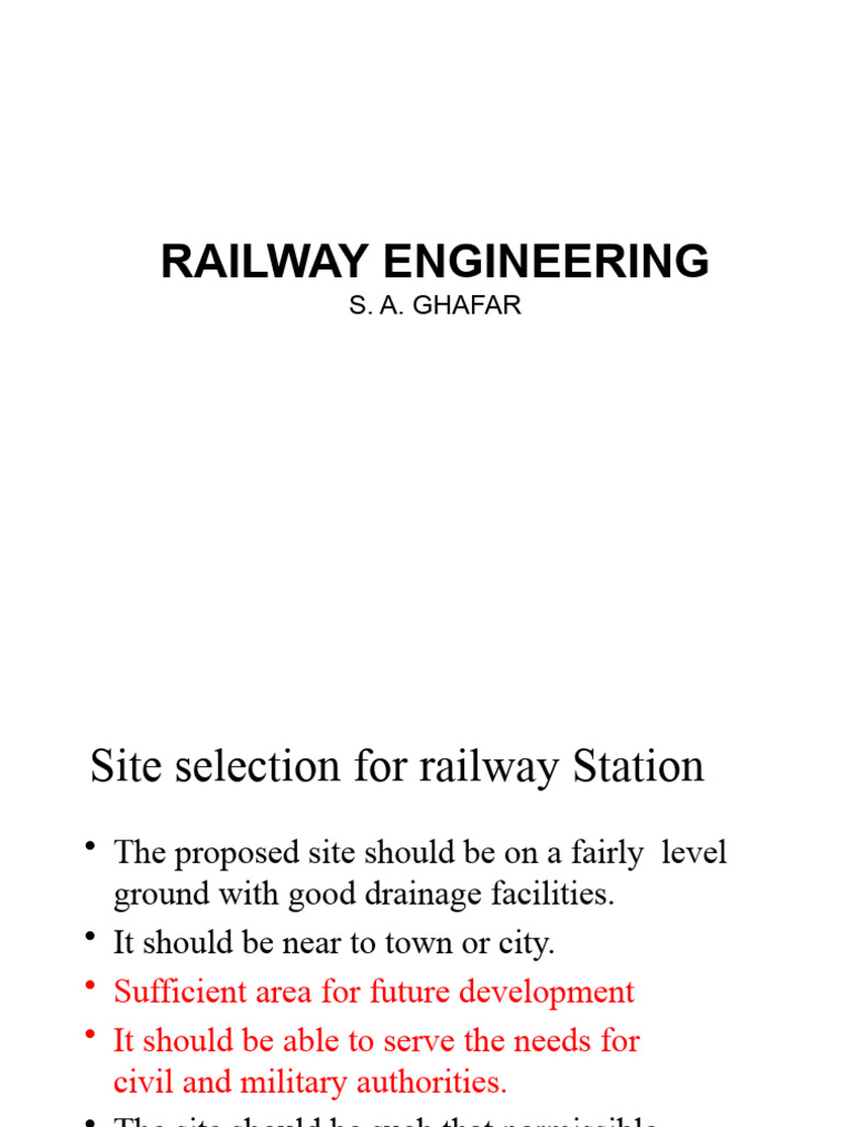 Railway Station Site Selection and Methods | PDF | Rail Transport ...