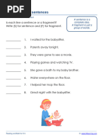 Activity On Sentence and Non Sentences | PDF