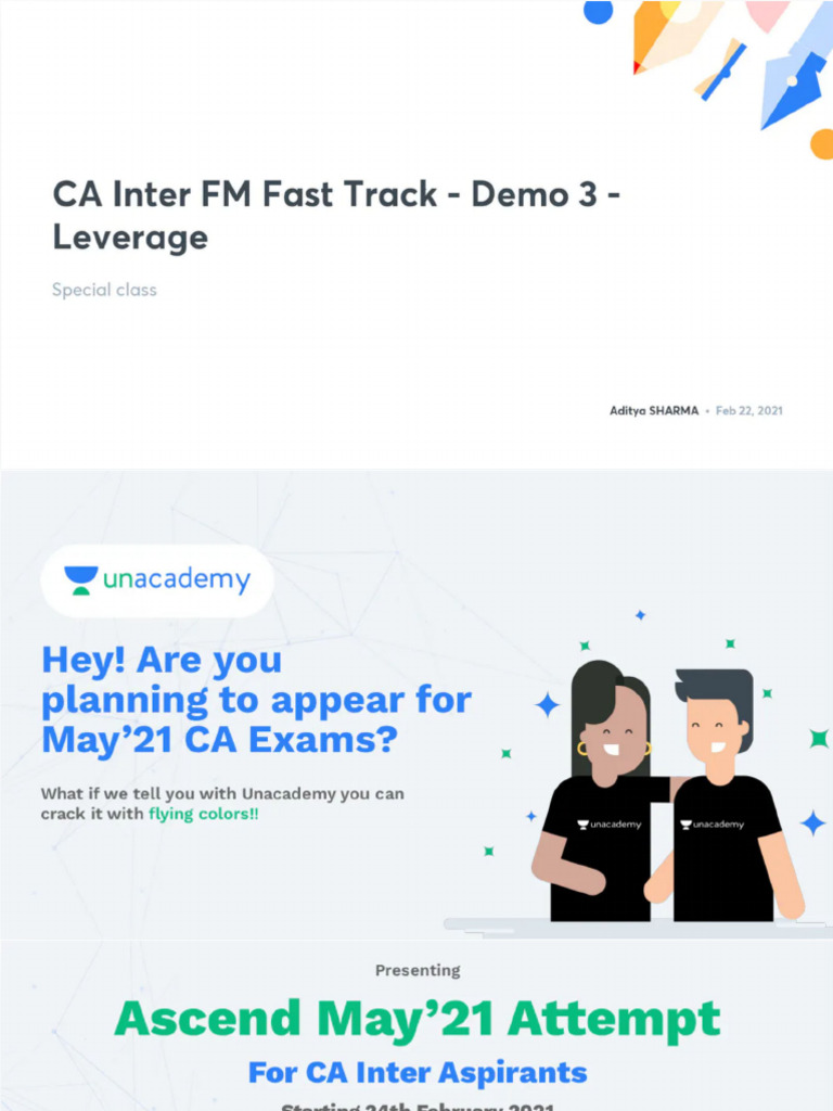CA Inter FM Fast Track Demo 3 Leverage With Anno | PDF
