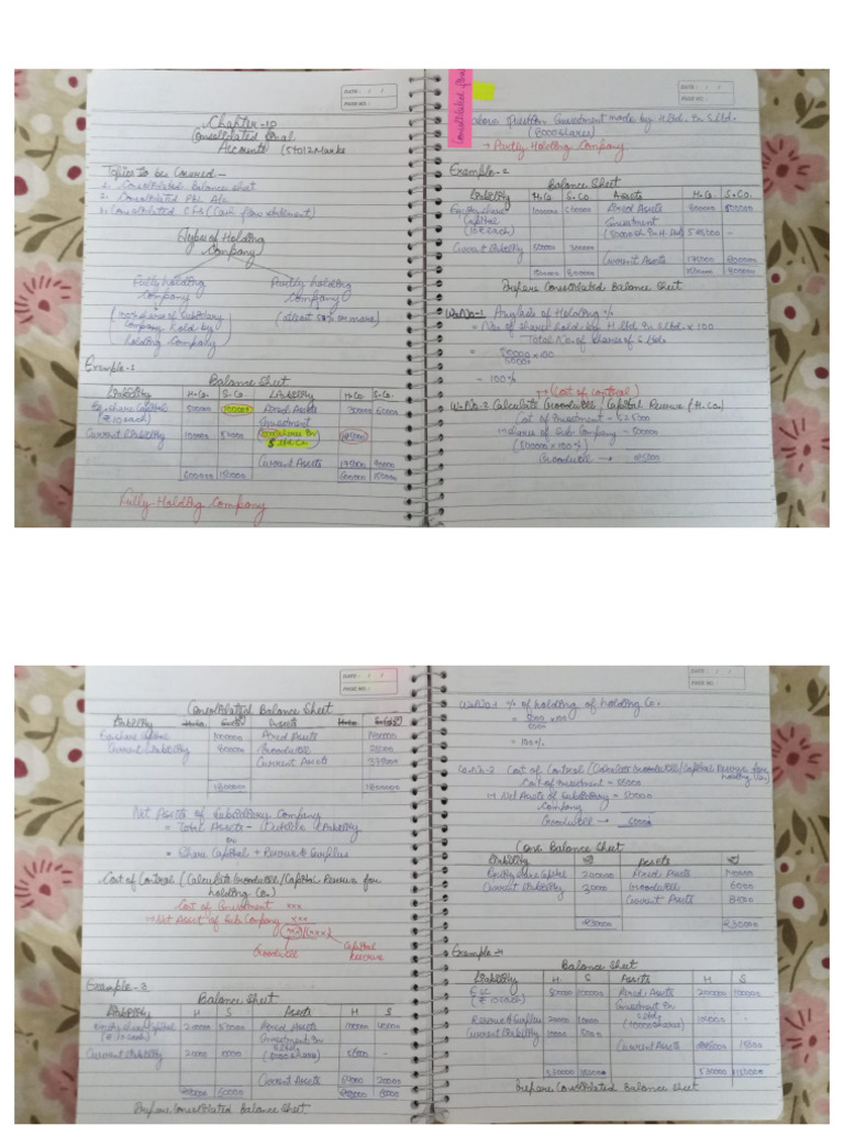 Consolidation Notes PDF | PDF