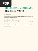 Biology Membranes A-Level OCR Notes | PDF | Cell Membrane | Biotechnology
