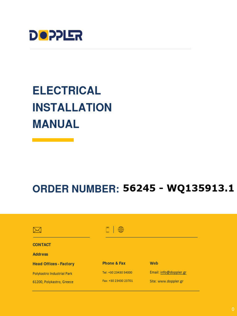 Installation Manuals (Electrical) | PDF | Elevator | Electric Motor
