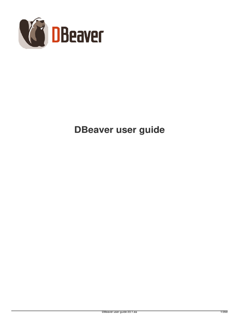DBeaver User Guide 23.1 Overview | PDF | Window (Computing) | Databases
