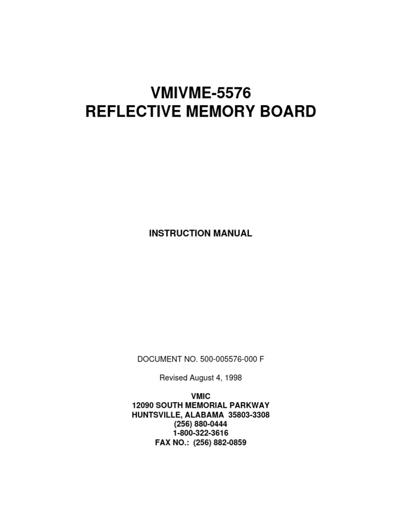 VMIVME-5576 Reflective Memory | PDF | Technology & Engineering