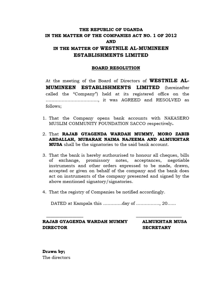 Nasrul Mumineen Resolution | PDF