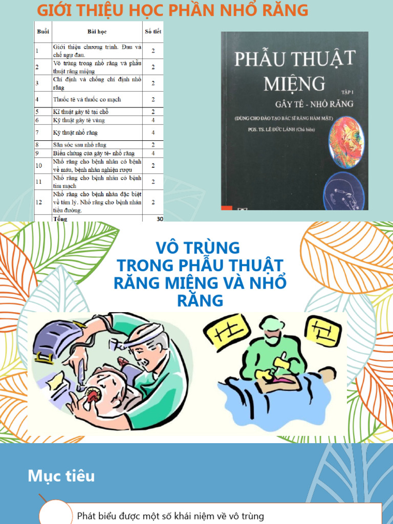 VÔ TRÙNG TRONG PHẪU THUẬT RĂNG MIỆNG VÀ | PDF