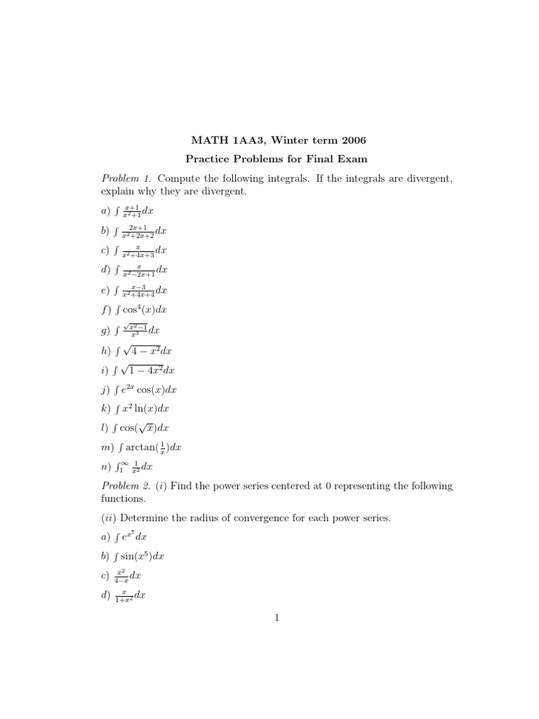 Practice Problems Pdf Derivative Tangent