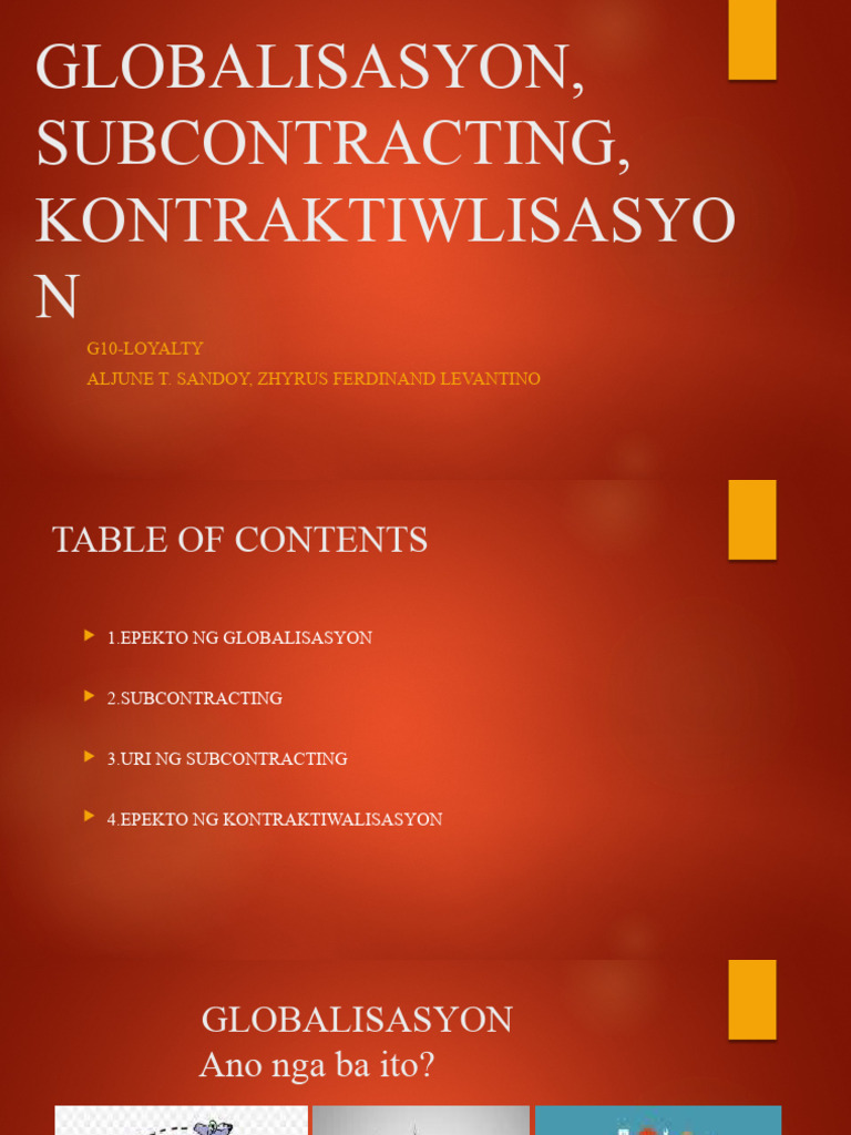 Tagalog Globalisasyon Presentation | PDF