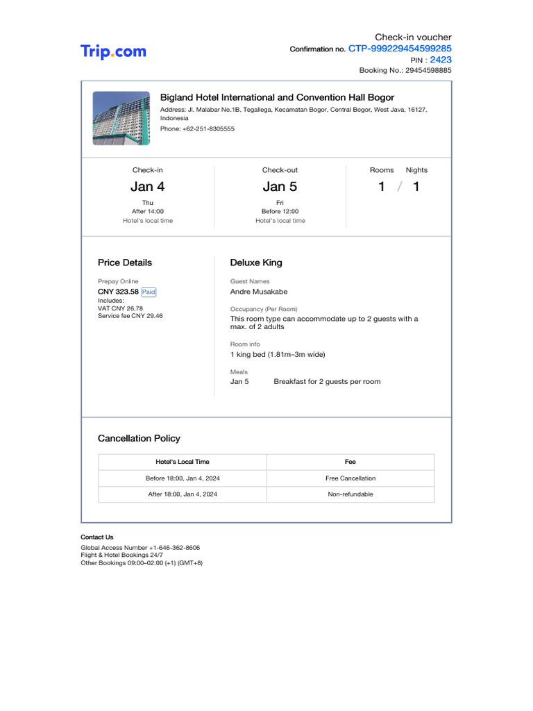 Check-In Voucher | PDF | Hotel | Hospitality Industry